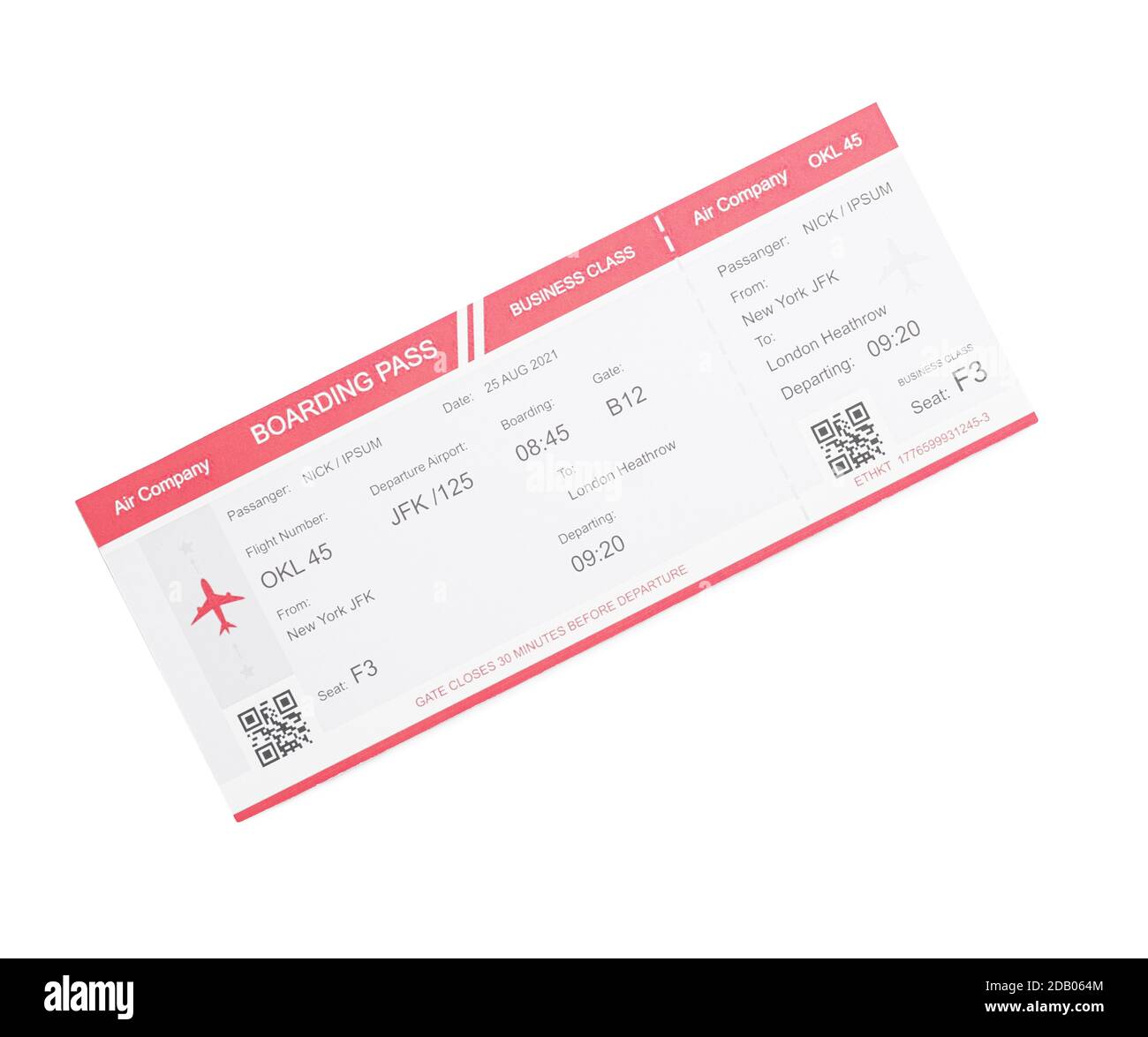 Airport boarding pass Cut Out Stock Images & Pictures - Alamy