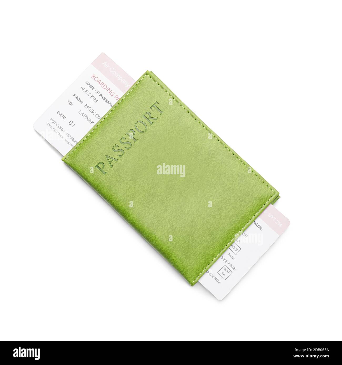 Passport with boarding pass on white background Stock Photo - Alamy
