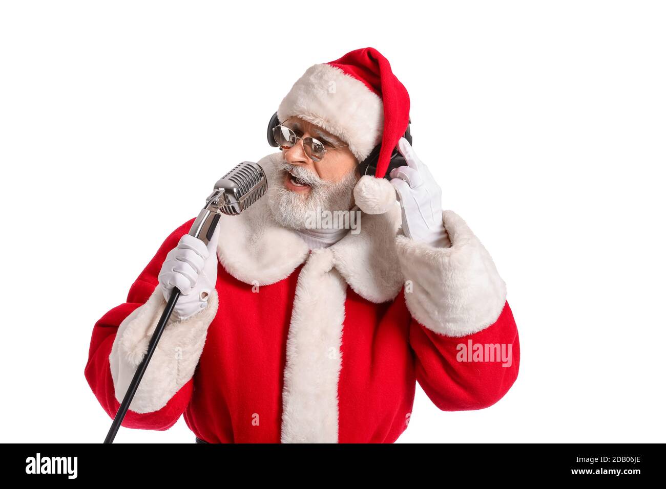 Santa claus headphones microphone hi-res stock photography and images ...