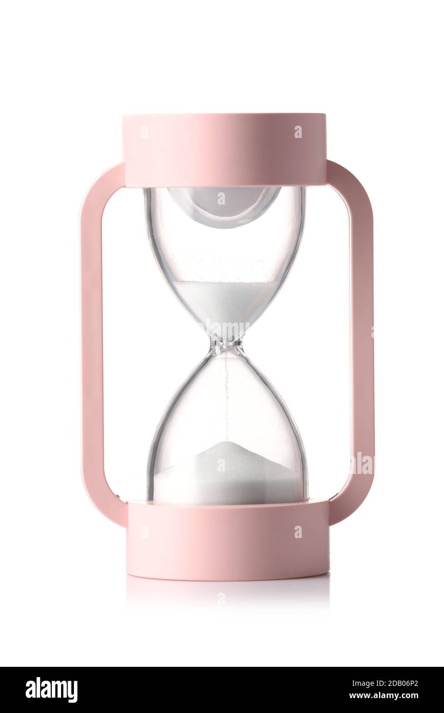 Hourglass on white background. Time management concept Stock Photo - Alamy
