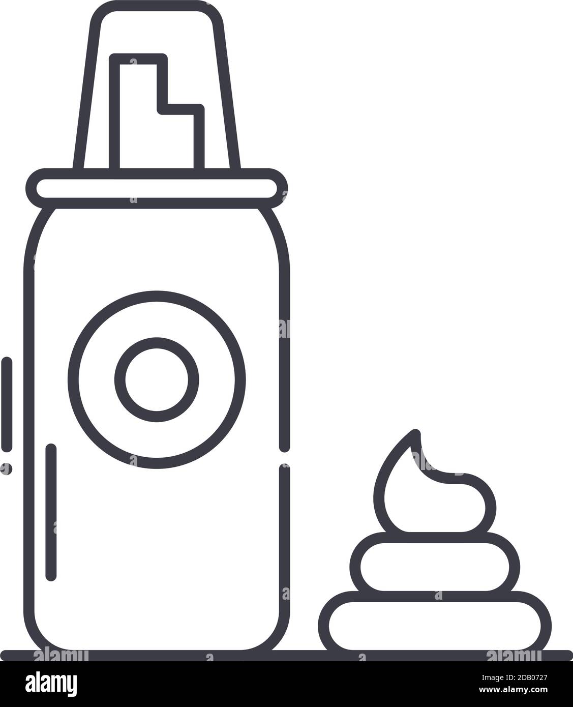 Shave foam icon, linear isolated illustration, thin line vector, web ...