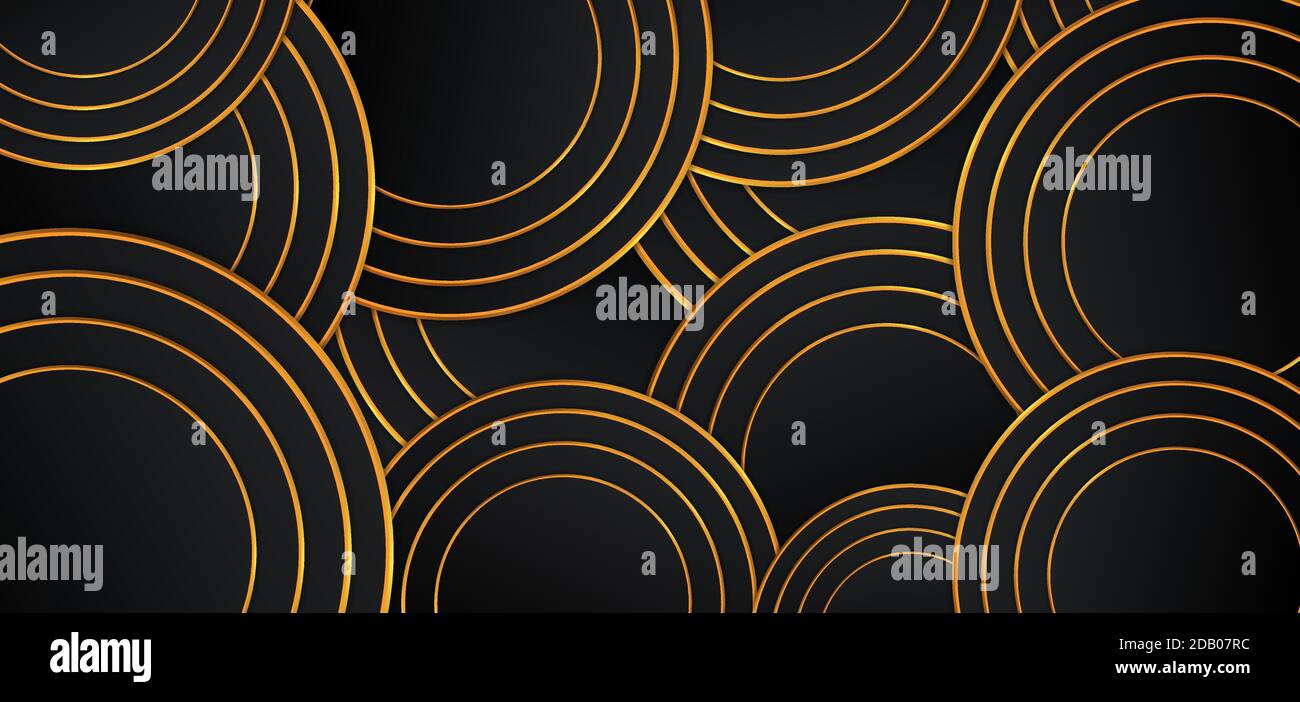 Circle luxury black design circle overlap layer geometric background ...