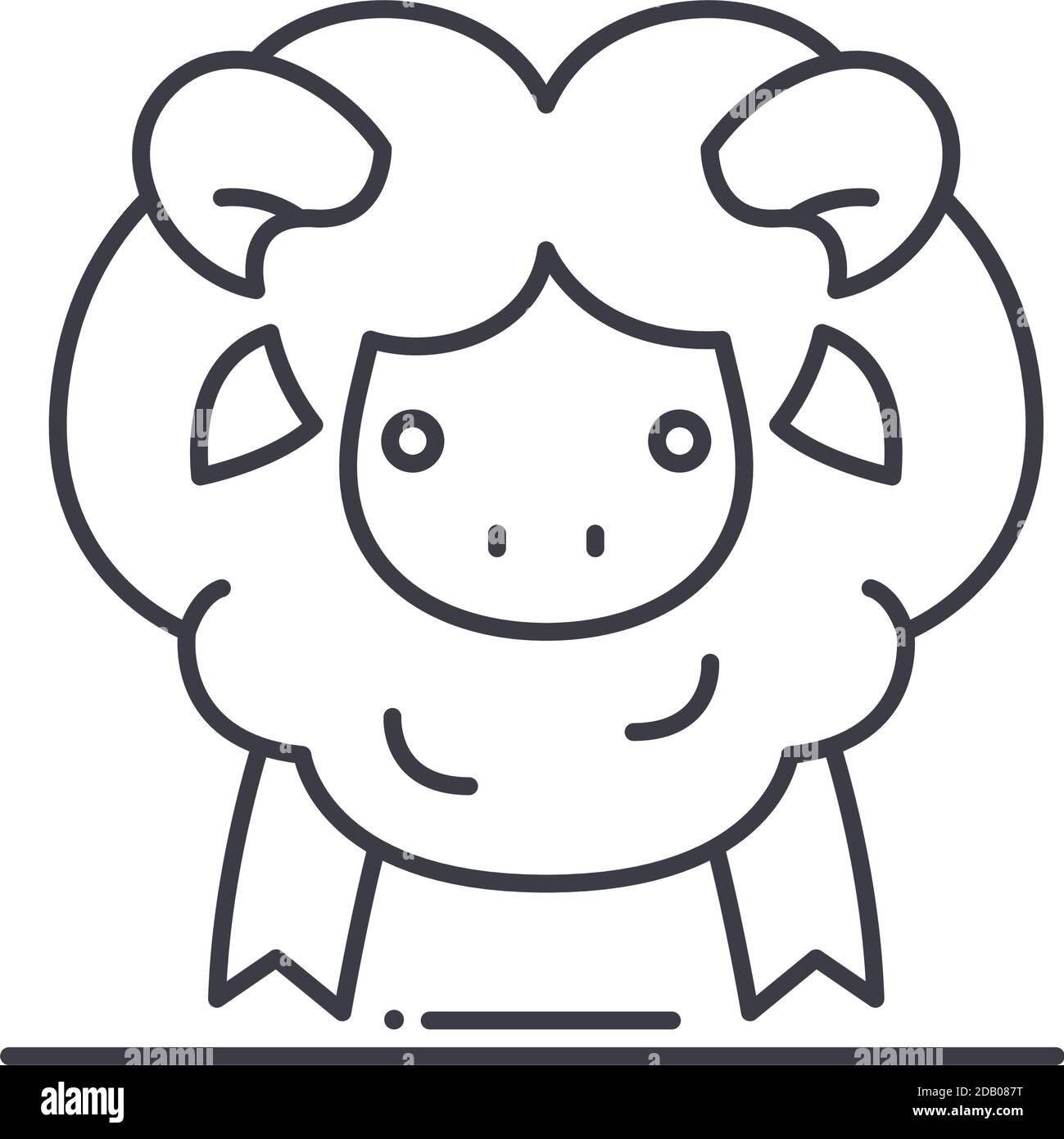 Sheep icon, linear isolated illustration, thin line vector, web design ...