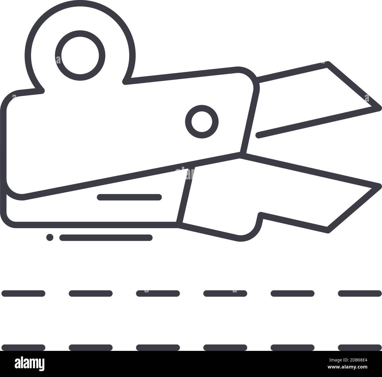 Sewing scissors icon, linear isolated illustration, thin line vector ...