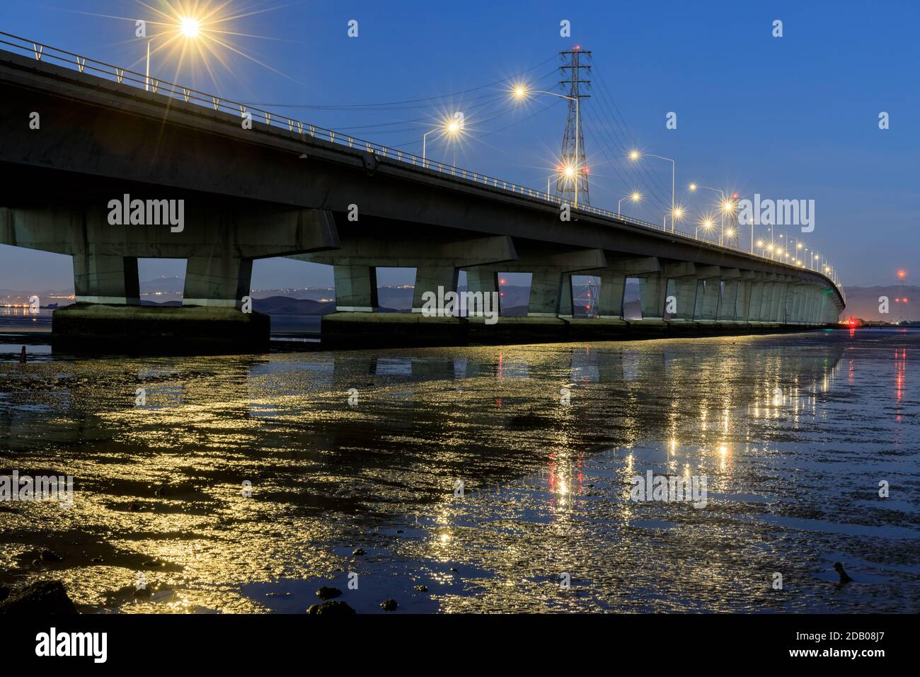 The Dumbarton Bridge during the Blue Hour Looking East Stock Photo - Alamy