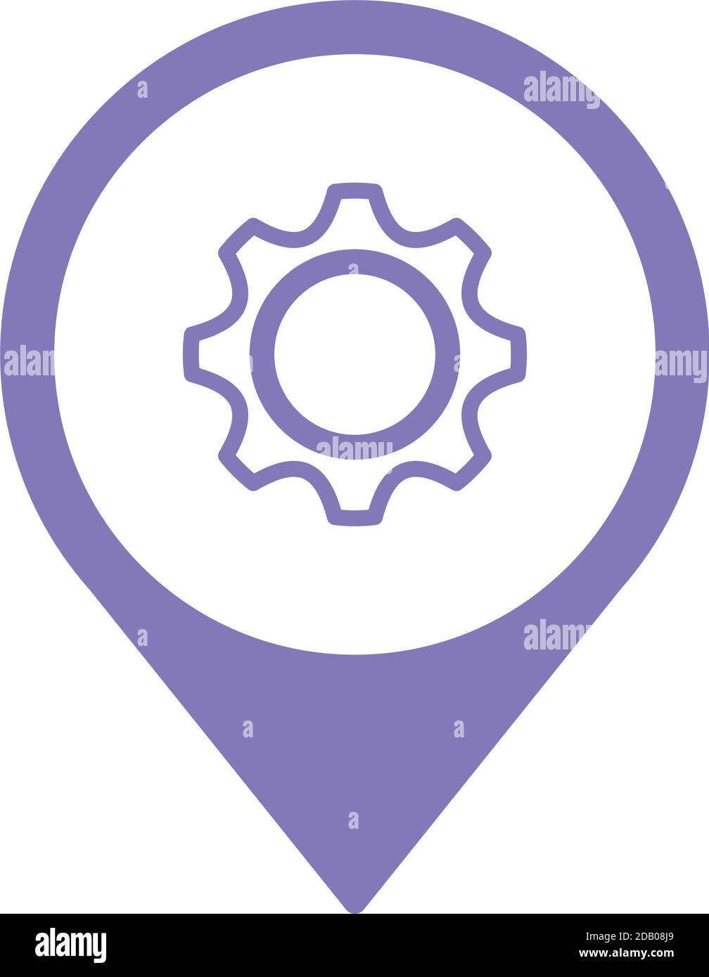 gear setting in pin location vector illustration design Stock Vector ...