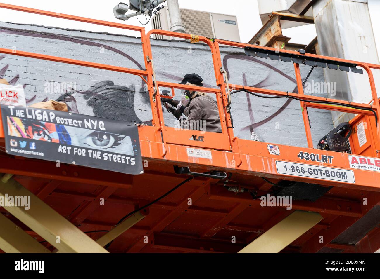 New York, United States. 15th Nov, 2020. ELLE street art standing on ...