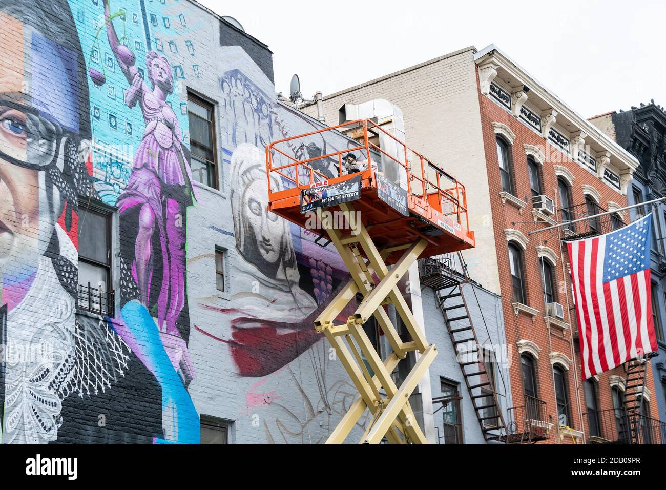 New York, United States. 15th Nov, 2020. ELLE street art standing on ...