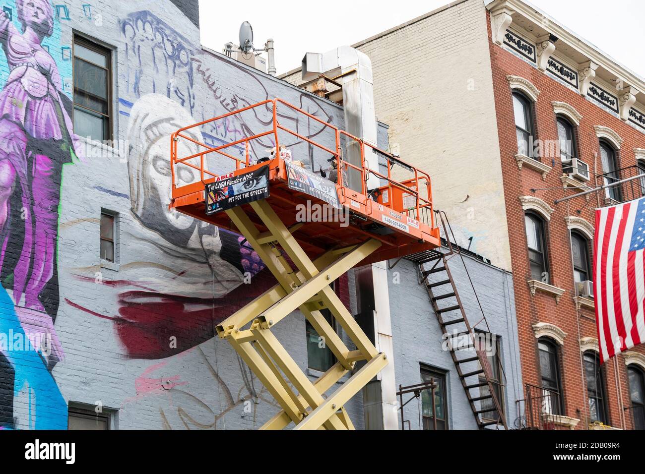 New York, United States. 15th Nov, 2020. ELLE street art standing on ...