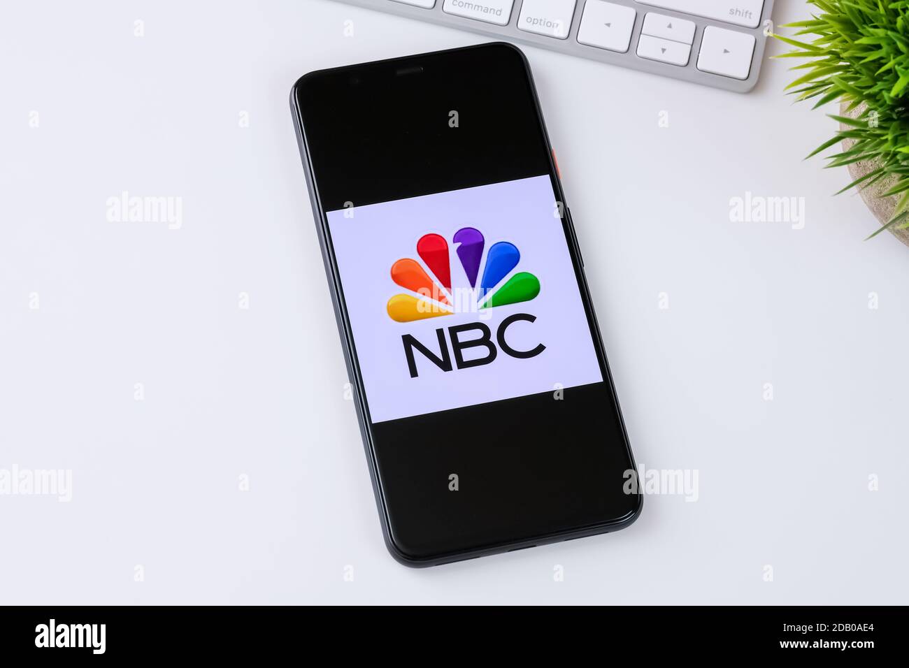 The NBC app logo on a smartphone screen Stock Photo - Alamy