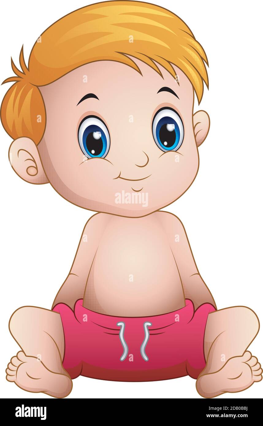 Drawing Of A Little Boy Sitting