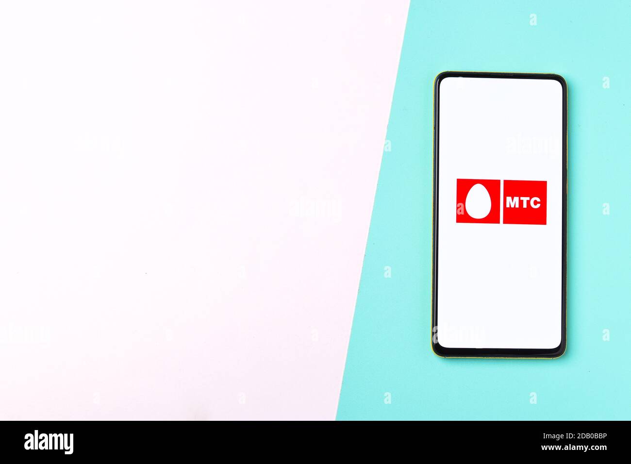 Assam, india - November 15, 2020 : MTS logo on phone screen stock image ...