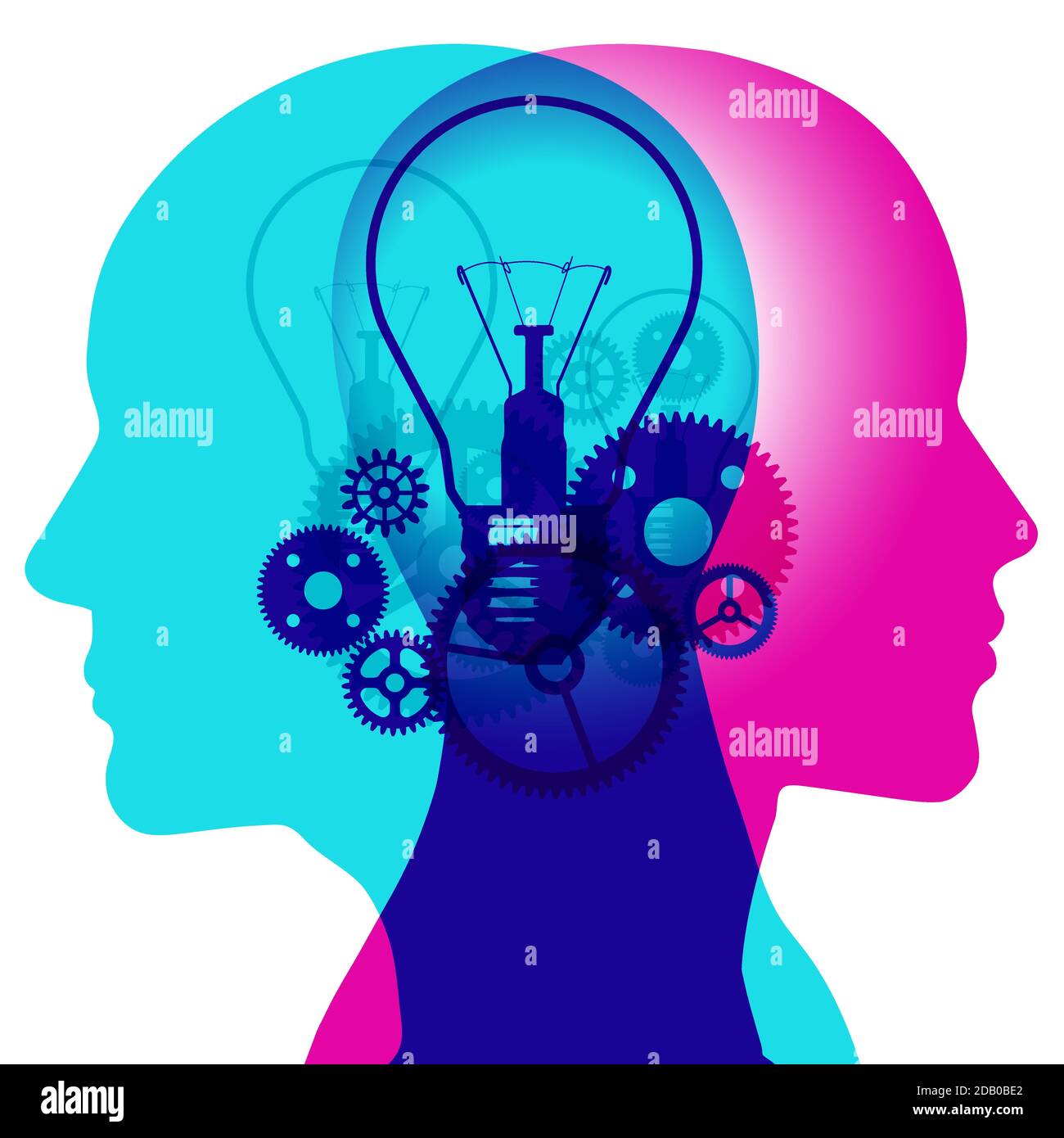 Man woman silhouette brain hi-res stock photography and images - Alamy