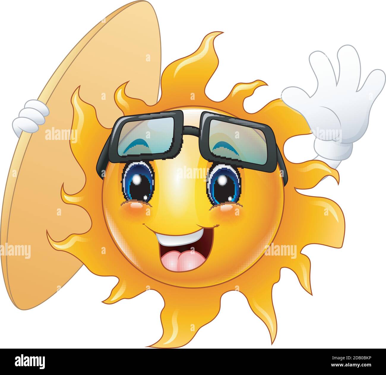 Cute cartoon sun holding Cut Out Stock Images & Pictures - Alamy