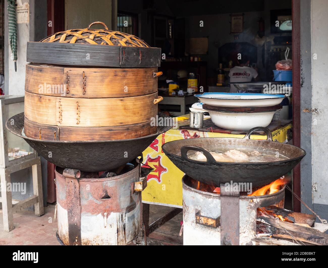 Street food being made in Myeik, Tanintharyi Region, Myanmar Stock ...