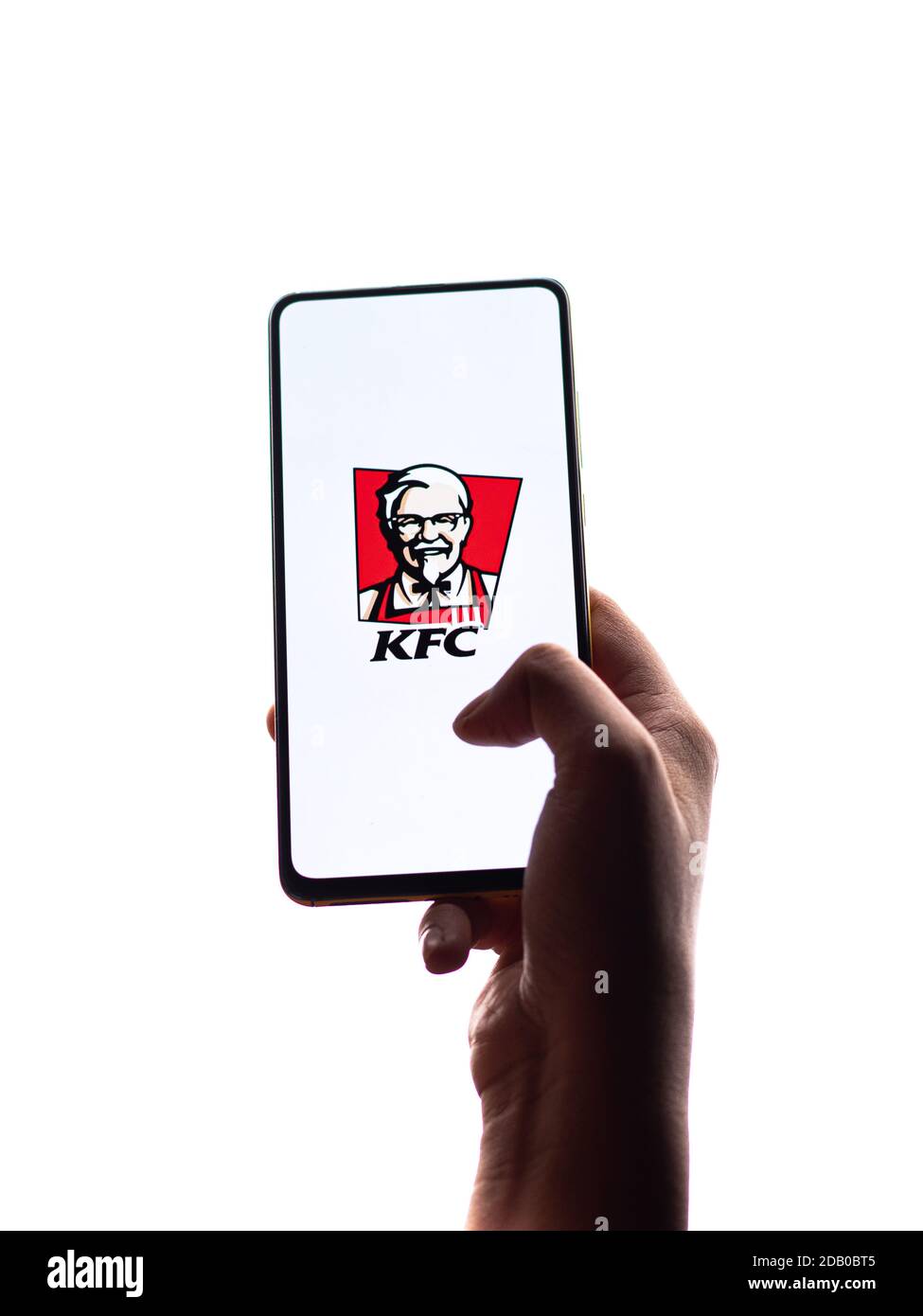 Assam, india - November 15, 2020 : KFC logo on phone screen stock image ...