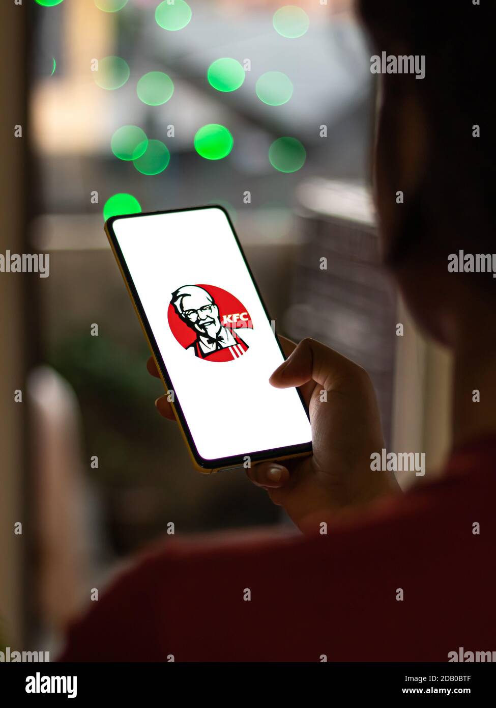Assam, india - November 15, 2020 : KFC logo on phone screen stock image ...