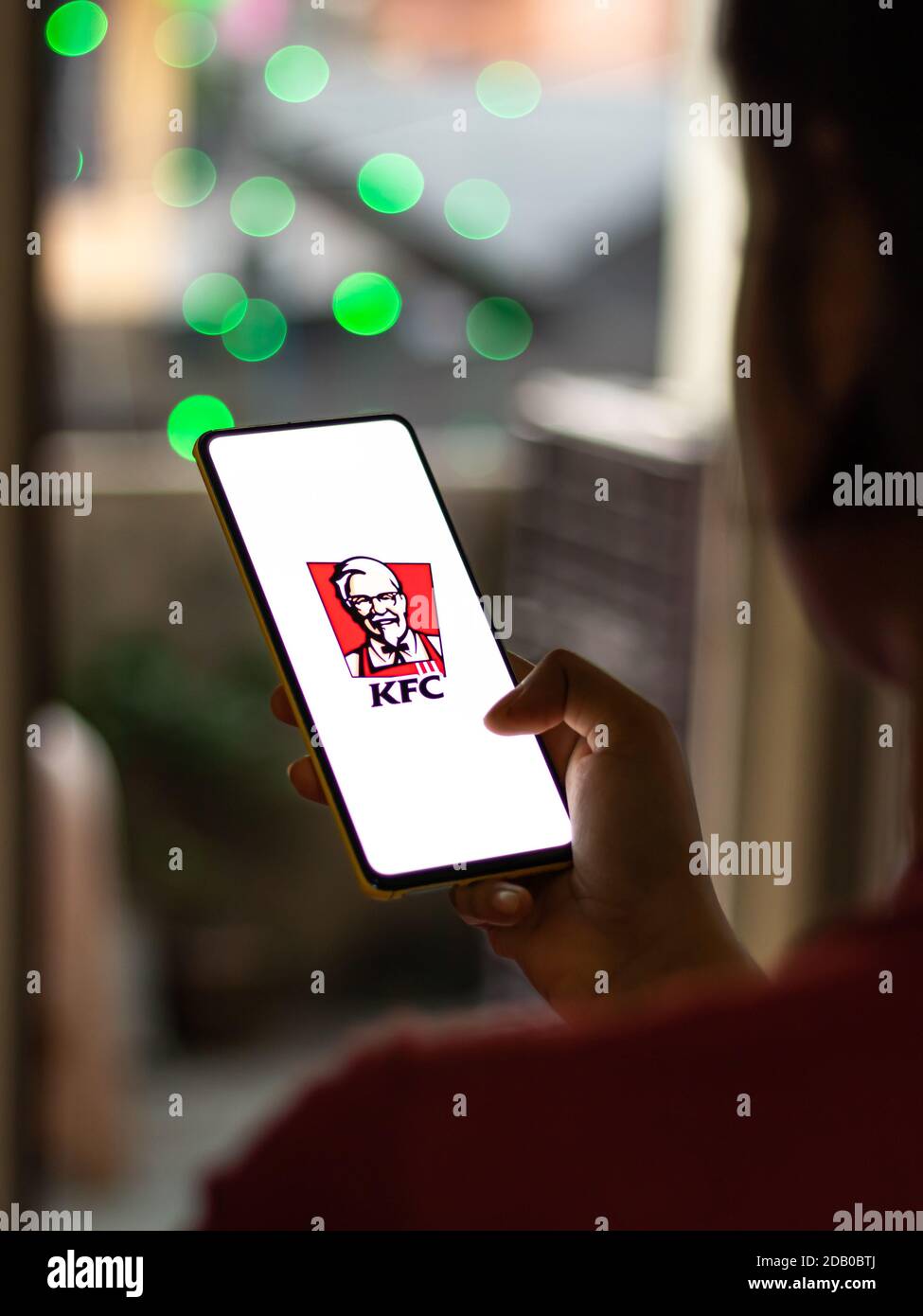 Assam, india - November 15, 2020 : KFC logo on phone screen stock image ...
