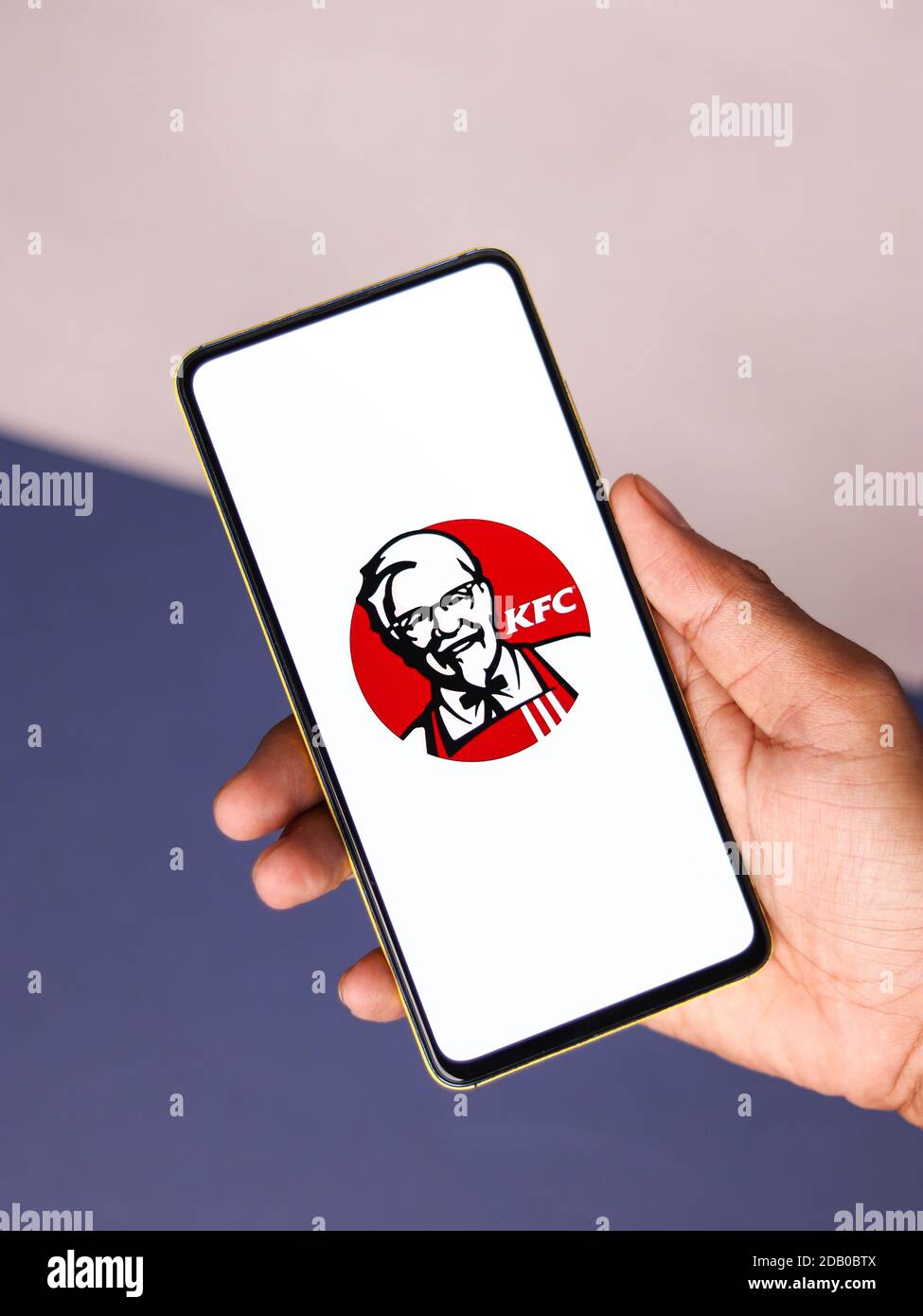 Assam, india - November 15, 2020 : KFC logo on phone screen stock image ...