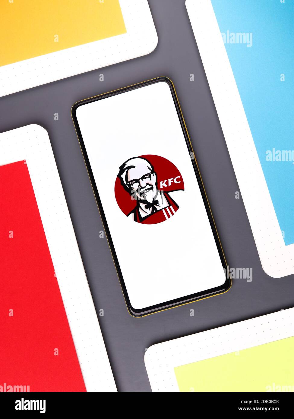 Assam, india - November 15, 2020 : KFC logo on phone screen stock image ...