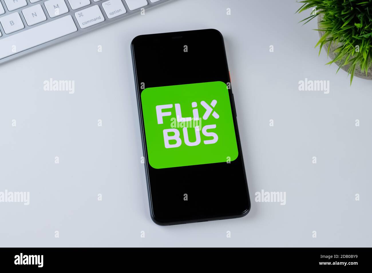 FlixBus app logo on a smartphone screen Stock Photo - Alamy