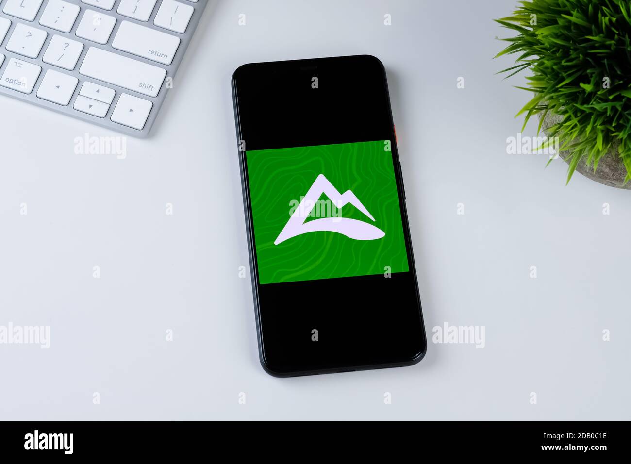 AllTrails app logo on a smartphone screen Stock Photo - Alamy