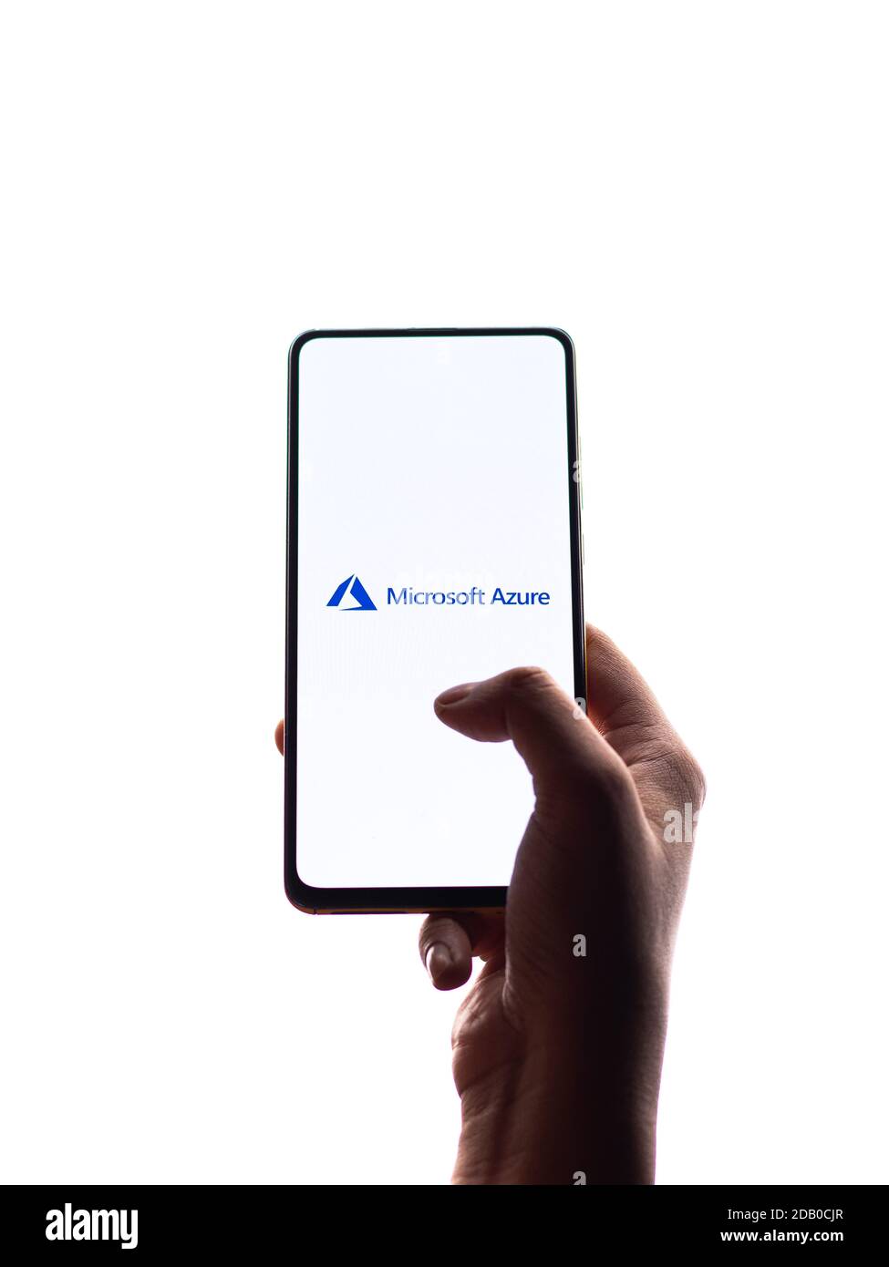 Assam, india - November 15, 2020 : Microsoft Azure logo on phone screen ...