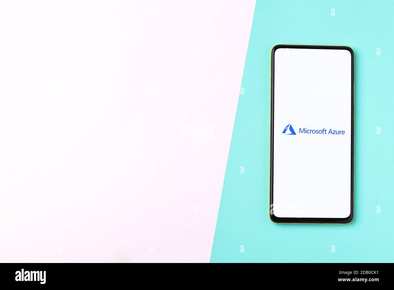 Assam, india - November 15, 2020 : Microsoft Azure logo on phone screen ...
