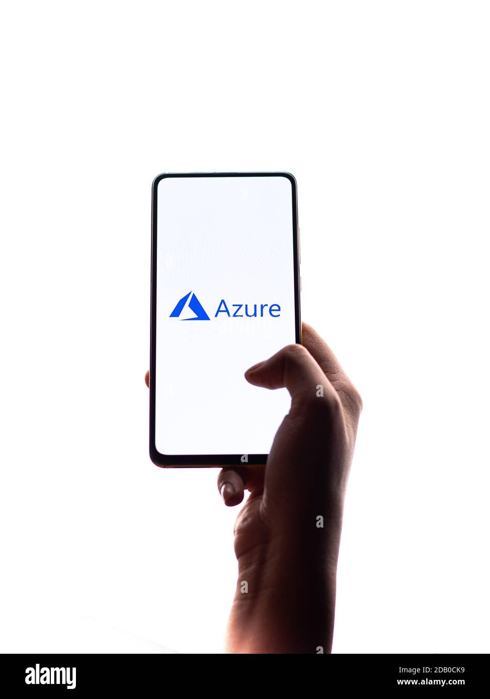Assam, india - November 15, 2020 : Microsoft Azure logo on phone screen ...
