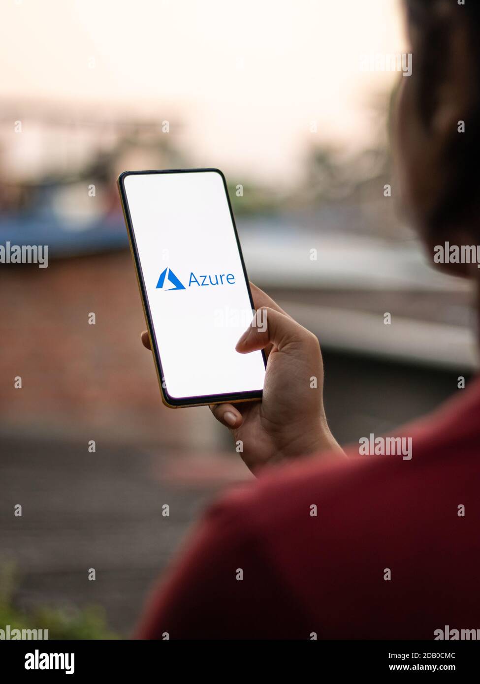 Assam, india - November 15, 2020 : Microsoft Azure logo on phone screen ...