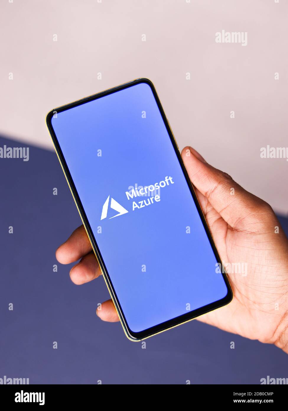 Assam, india - November 15, 2020 : Microsoft Azure logo on phone screen ...