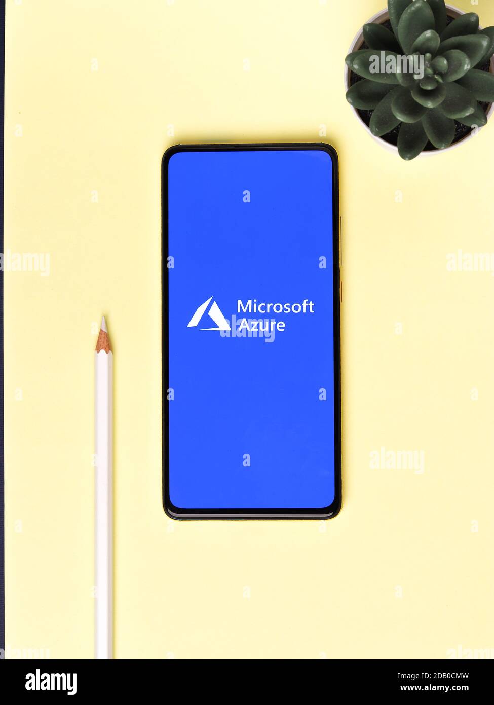 Assam, india - November 15, 2020 : Microsoft Azure logo on phone screen ...