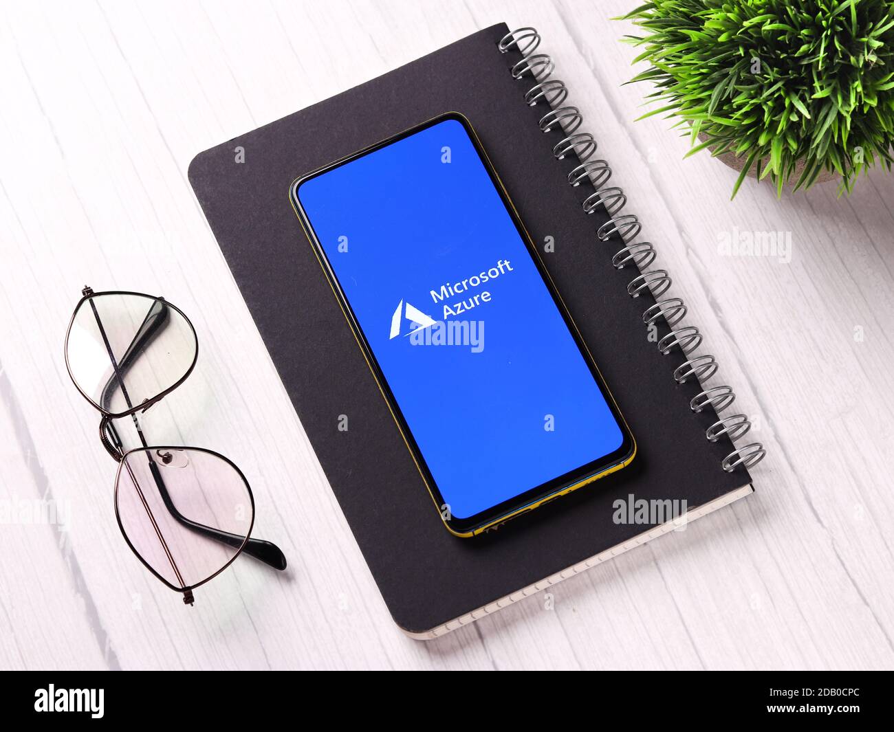 Assam, india - November 15, 2020 : Microsoft Azure logo on phone screen ...