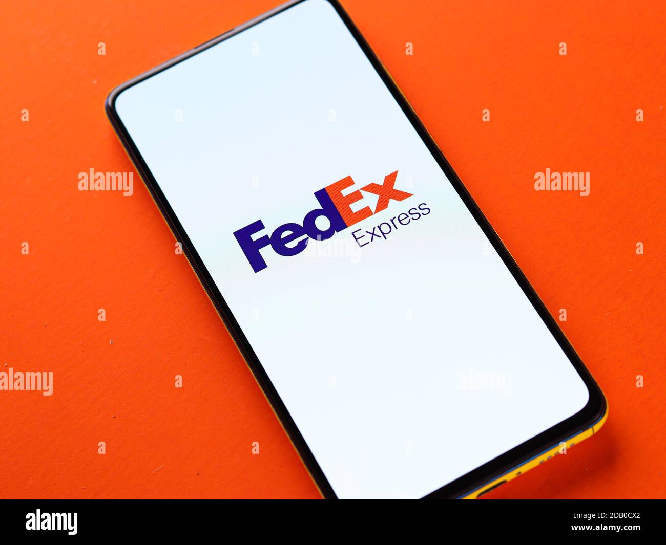 Assam, india - November 15, 2020 : Fedex logo on phone screen stock ...
