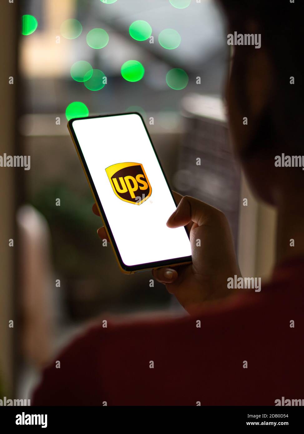 Assam, india - November 15, 2020 : UPS logo on phone screen stock image ...