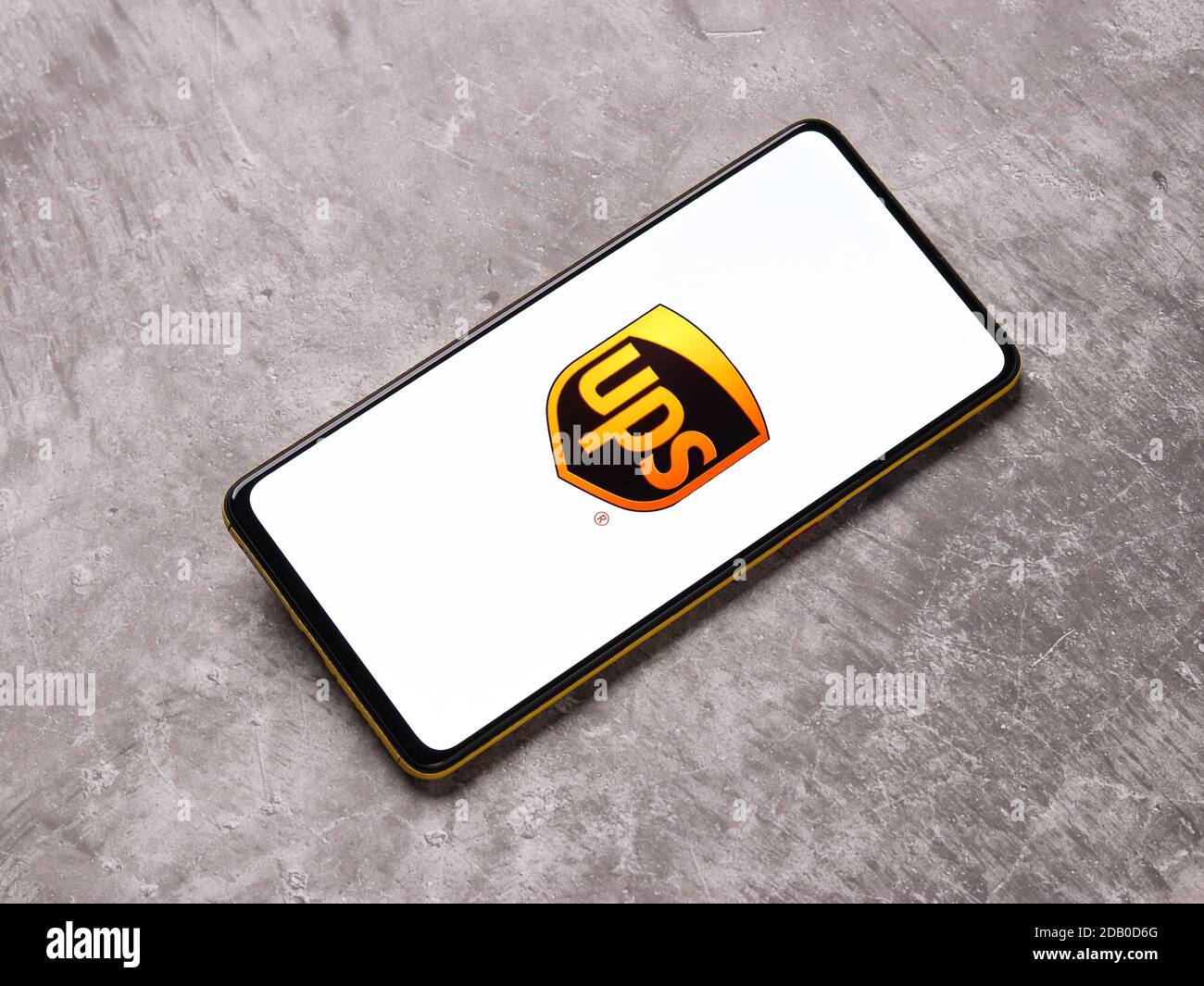 Assam, india - November 15, 2020 : UPS logo on phone screen stock image ...