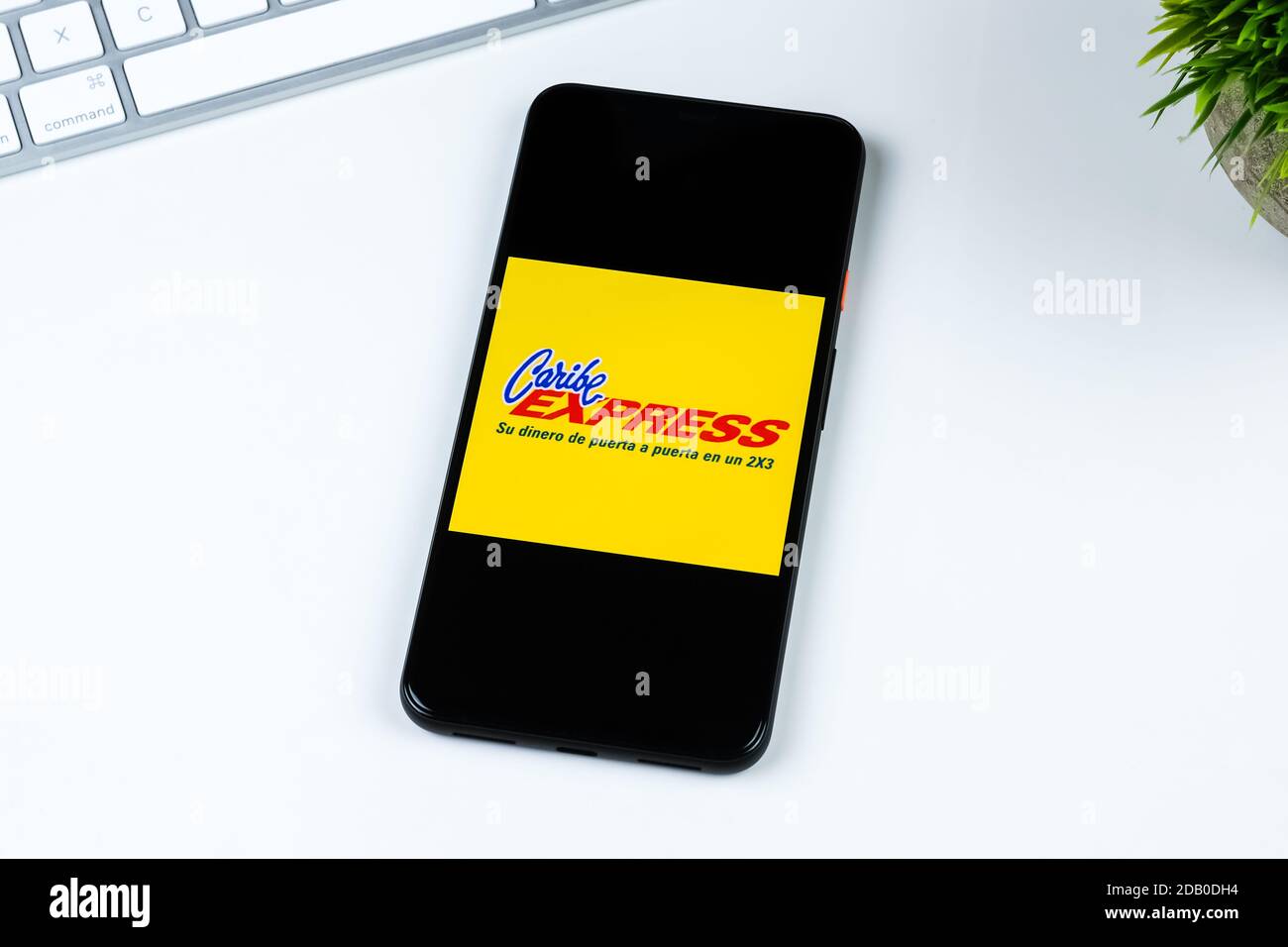 Caribe Express RD app logo on a smartphone screen Stock Photo - Alamy