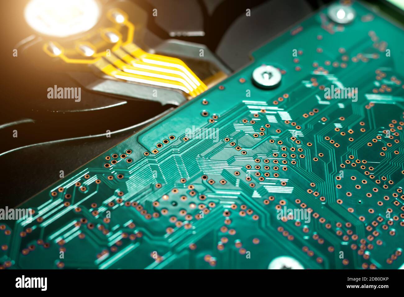 hard disk circuit Board close up macro photo Stock Photo - Alamy