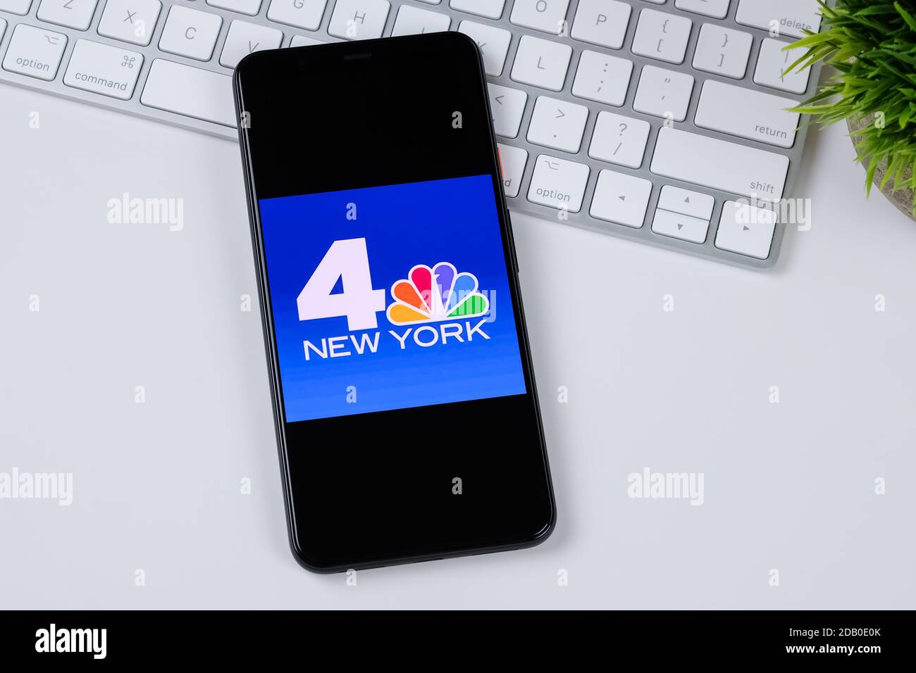 NBC 4 New York app logo on a smartphone screen Stock Photo - Alamy
