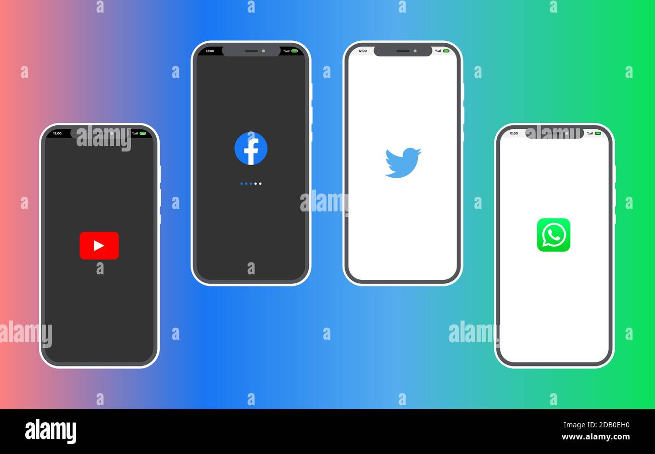 Smartphone icon on gradient background vector illustration. Flat Icon ...