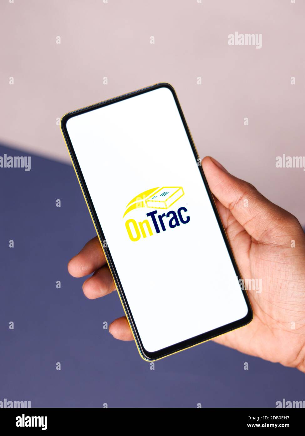 Assam, india - November 15, 2020 : Ontrac logo on phone screen stock ...