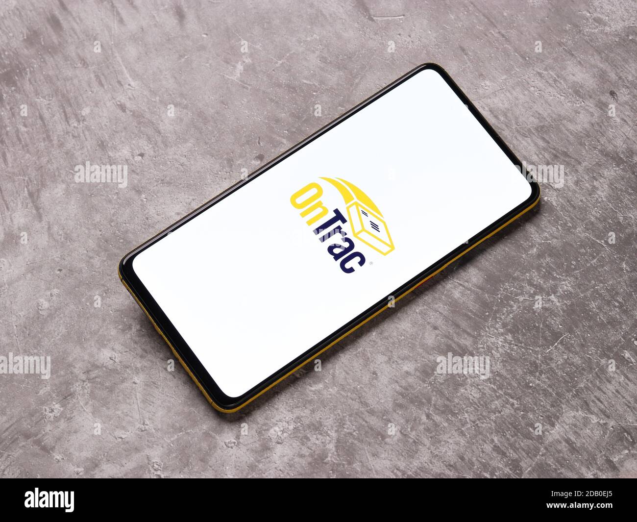 Assam, india - November 15, 2020 : Ontrac logo on phone screen stock ...