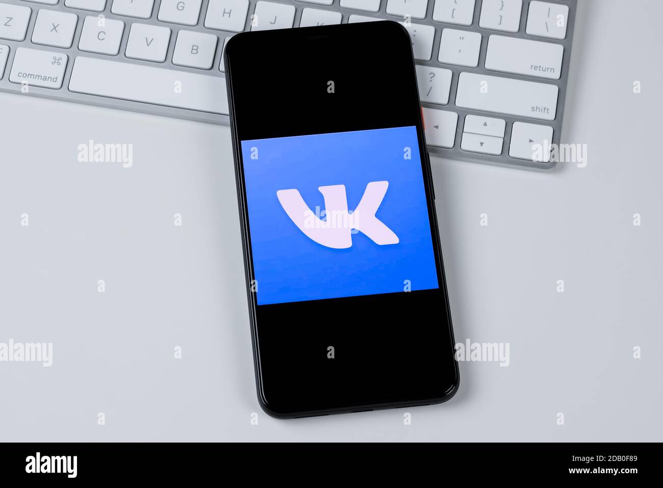 VK (Vk.com) app logo on a smartphone screen Stock Photo - Alamy