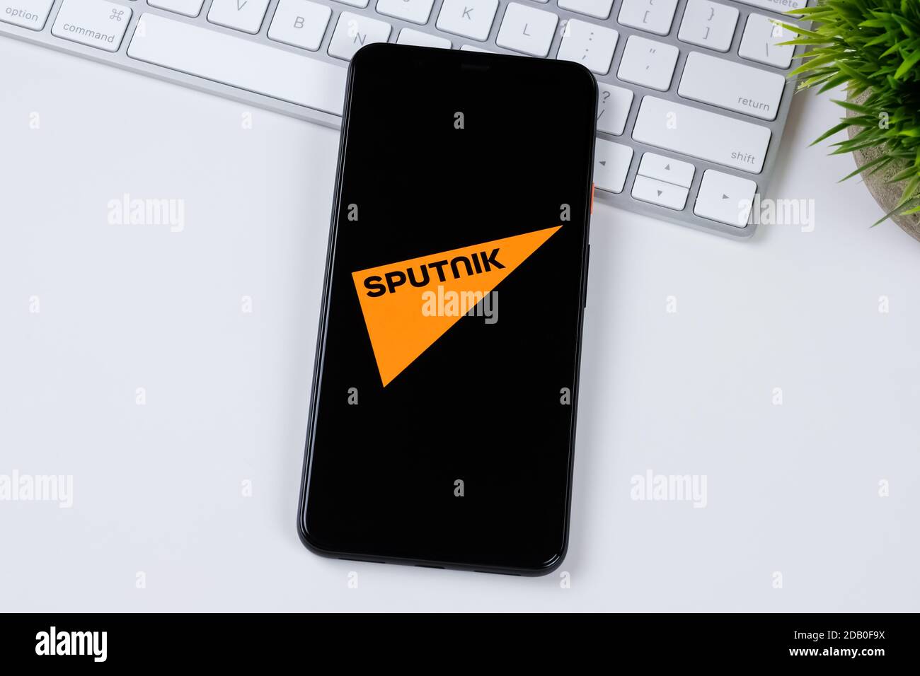 Sputnik app logo on a smartphone screen Stock Photo - Alamy