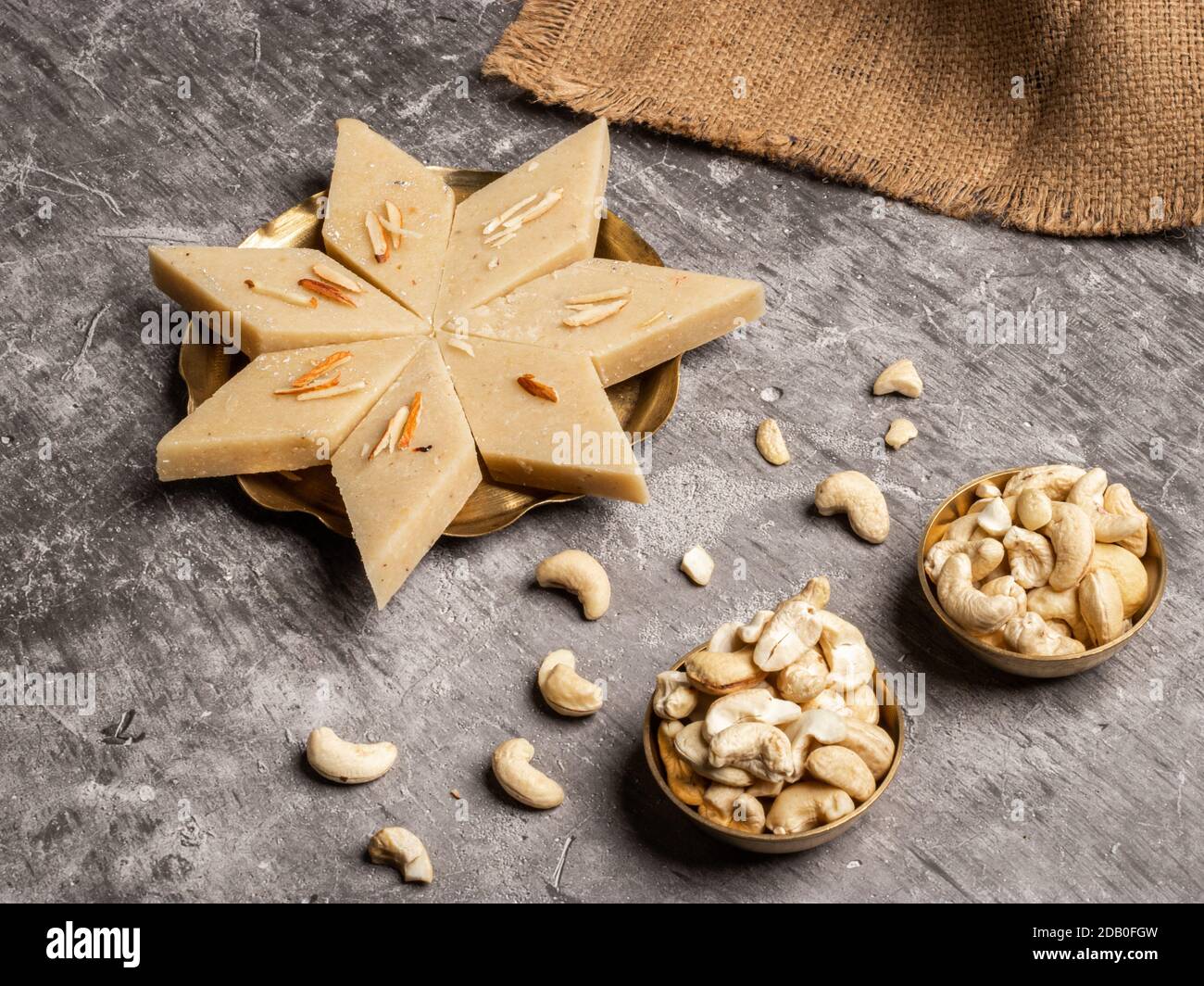 Kaju katli / kaju barfi is a diamond shape indian sweet made with using ...