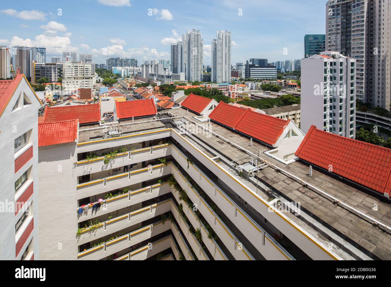 Architecture design of HDB public housing and roofing system. Singapore ...