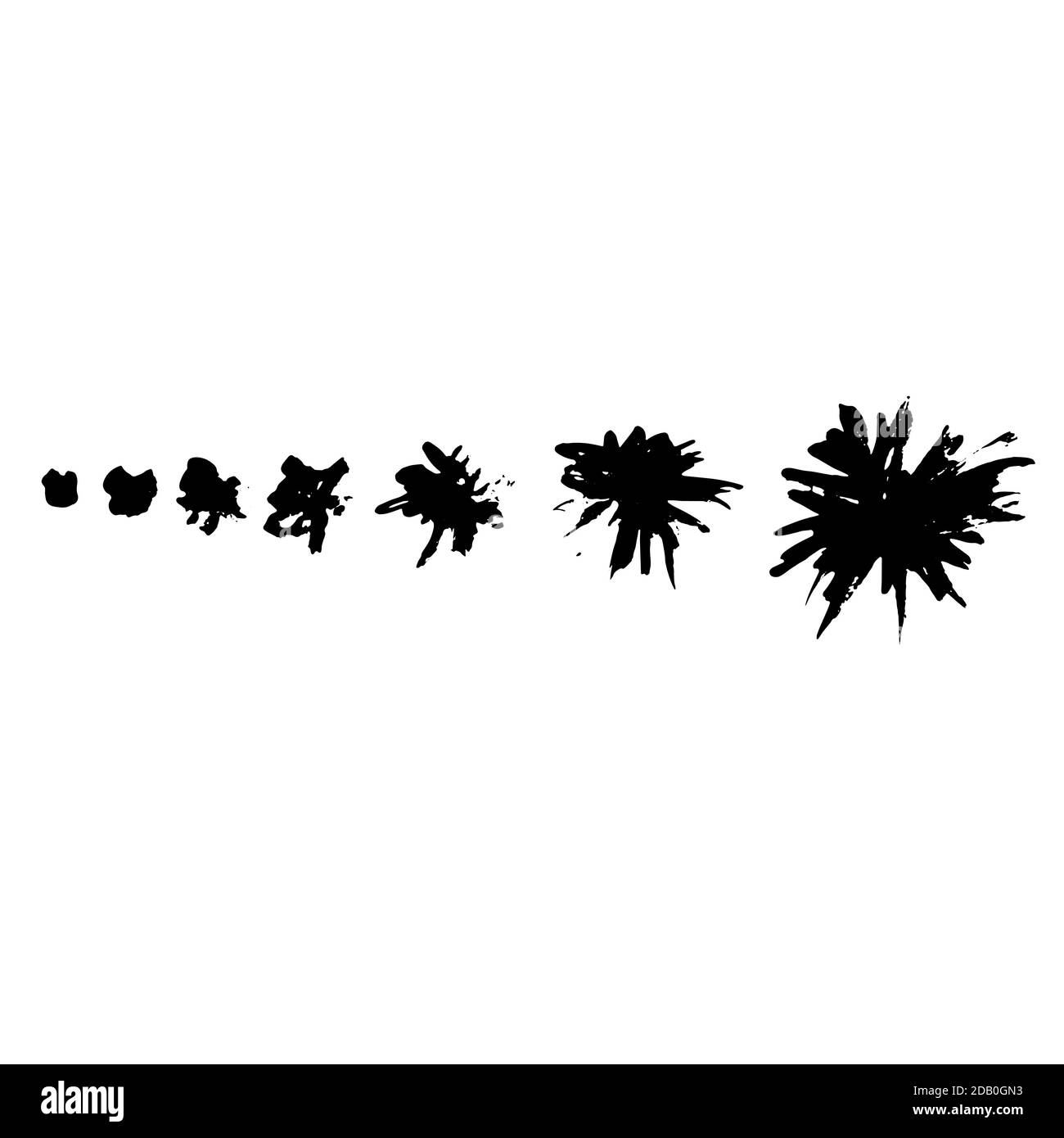 Daisy flower painted by rougn brush. Set of aster. Vector illustration ...