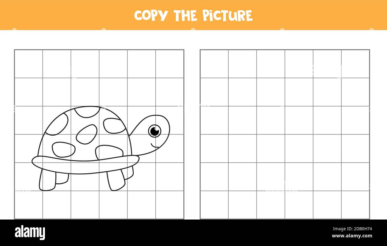 Copy picture of cute turtle. Educational game for kids Stock Vector ...