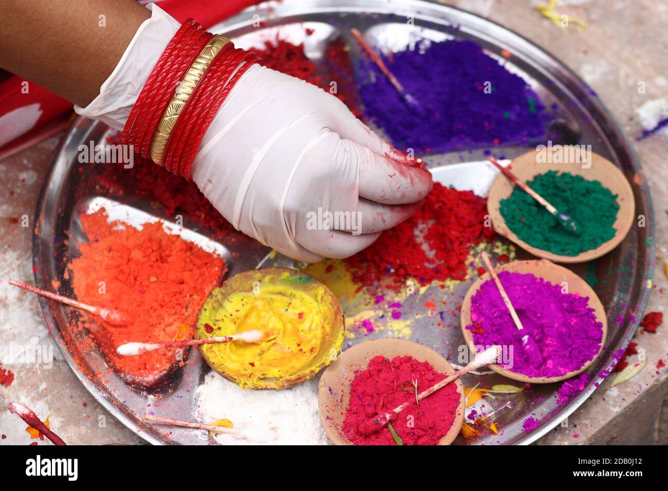 Kathmandu, NE, Nepal. 16th Nov, 2020. Nepali Hindu devotees get tika ...