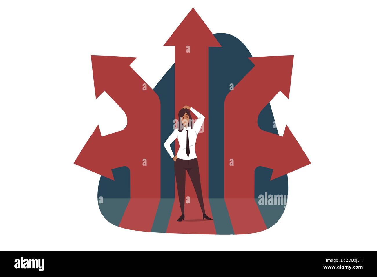 Thinking, direction, business concept. Thoughtful businesswoman boss ...